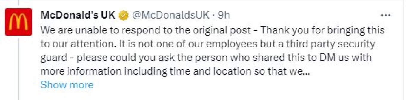 Λονδίνο: Σεκιούριτι των McDonald’s σφουγγάρισε σε σημείο που καθόταν ...